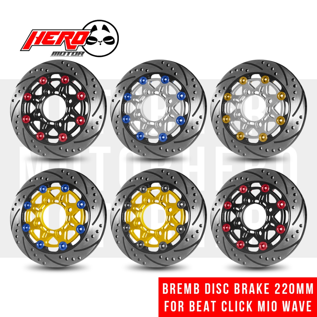 Bremb Disc Brake 220mm For Beat Click Mio Wave 4 Holes CNC Heavy Duty ...