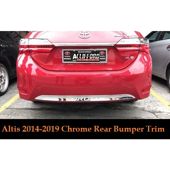 Toyota Altis 2014 to 2019 Chrome Rear Lower Bumper Trim Garnish ...