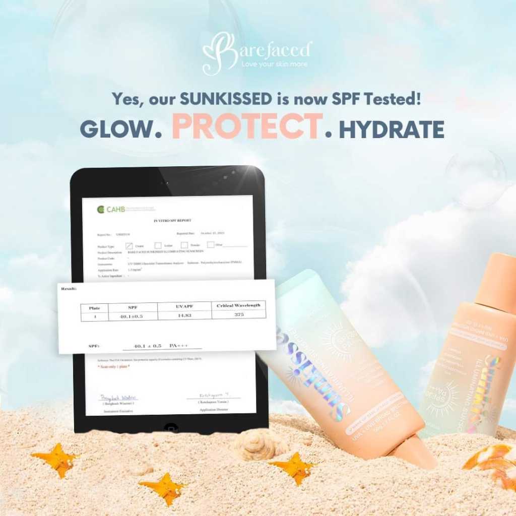 Barefaced Sunkissed Illuminating Sunscreen SPF 50 PA ++ Collagen ...