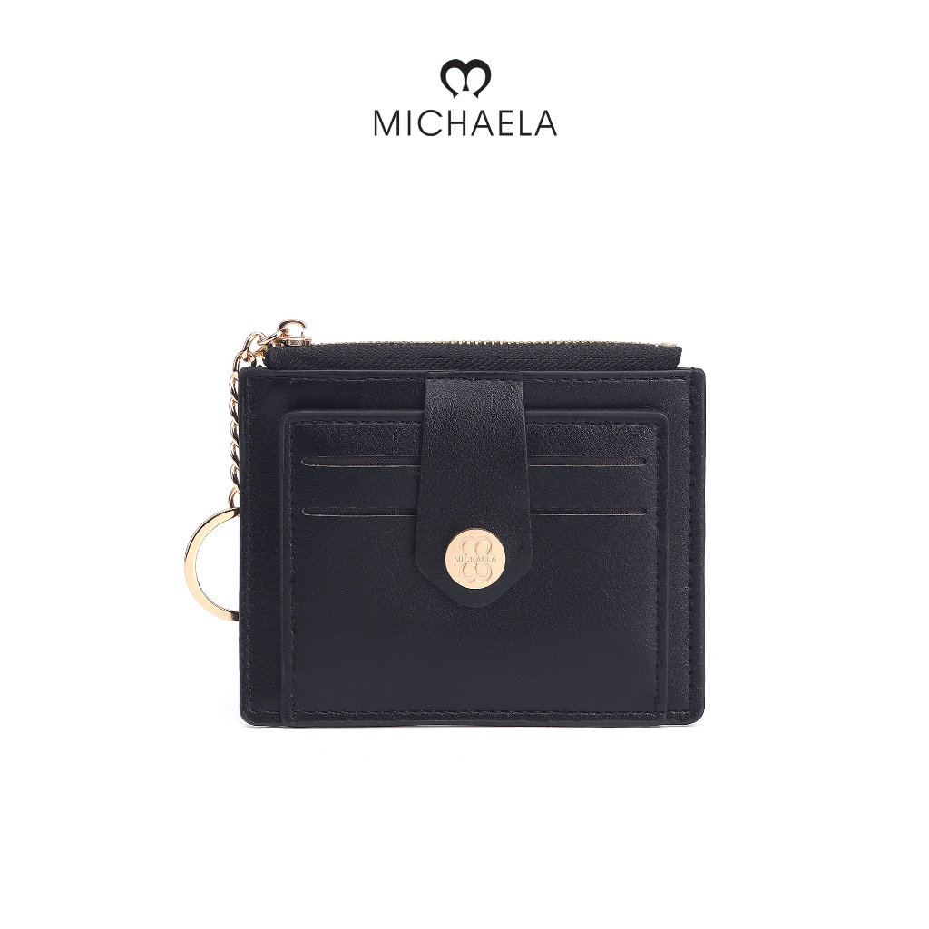 MICHAELA Mini Card Holder with Keychain 8 Card Slots Minimalist Fashion ...