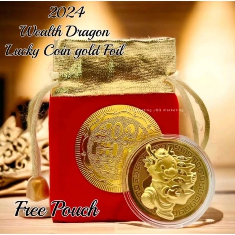 2024 Wealth Dragon Lucky Coin Gold foil | Shopee Philippines