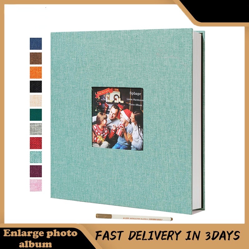 BIGGER SIZE Self-Adhesive Photo Album Linen Cover 20 Sheets 40 Pages ...