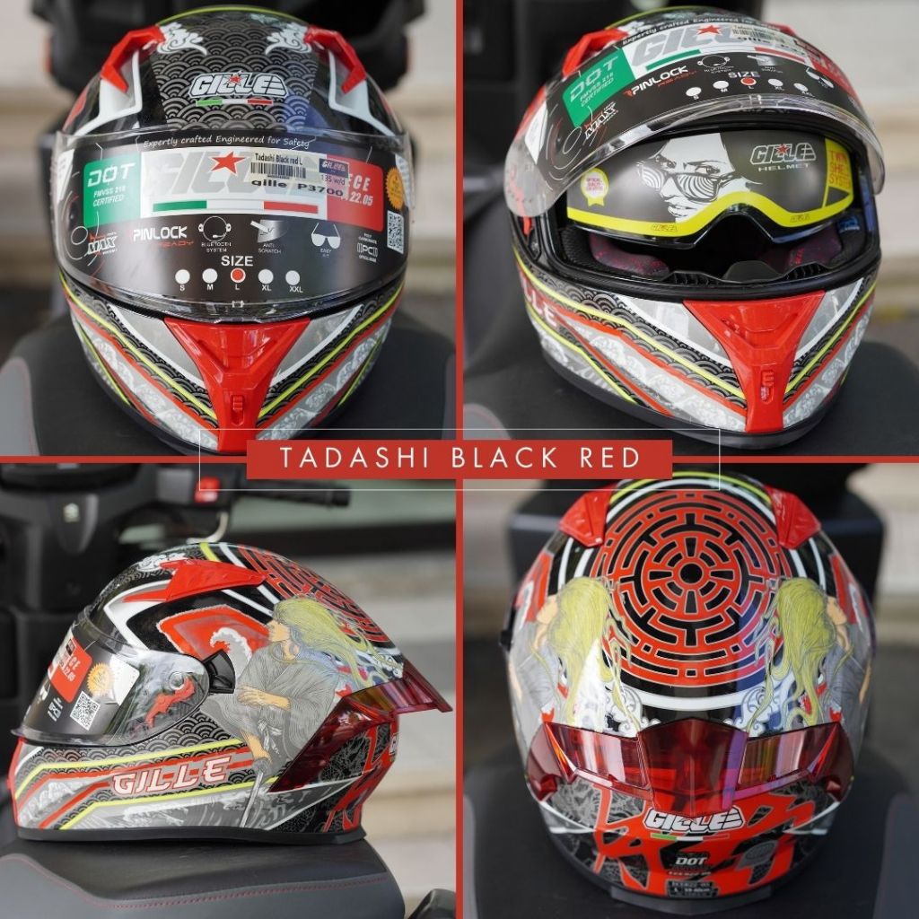 GILLE GRAPHIC GTS V1 Full Face Dual Visor (Graphic Design) | Shopee ...