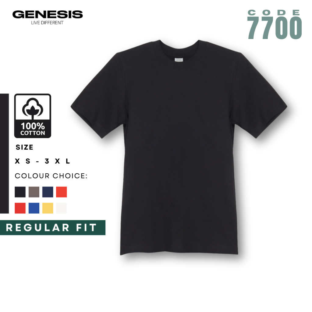Genesis Clothing Co- (BLACK) #7700 Unisex Soft Premium Cotton Tee ...