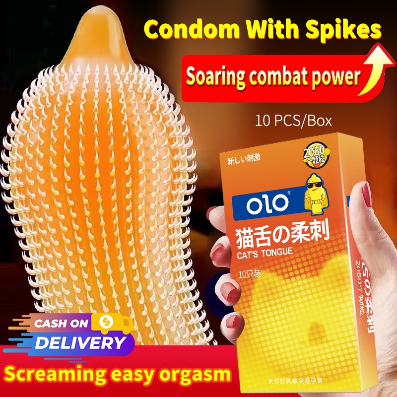 10PCS Dotted condom with spike and bolitas with lubricant ultra thin ...