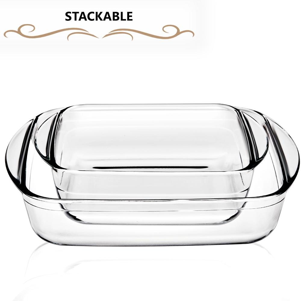 LOCAUPIN Bundle 2pcs Set Clear Glass Baking Plate Microwavable Oven ...