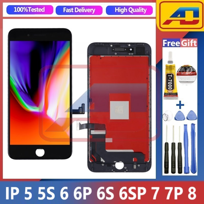 AD For LCD 5 5S 6G 6Plus 6S 6SPlus 7G 7Plus 8G 8Plus LCD Digital Touch ...