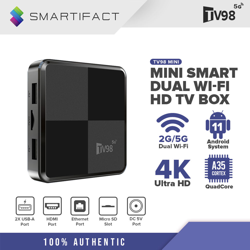 Smartifact Tv98 Mini 4K Smart TV Box Support 2.4G 5G Dual WiFi Android ...