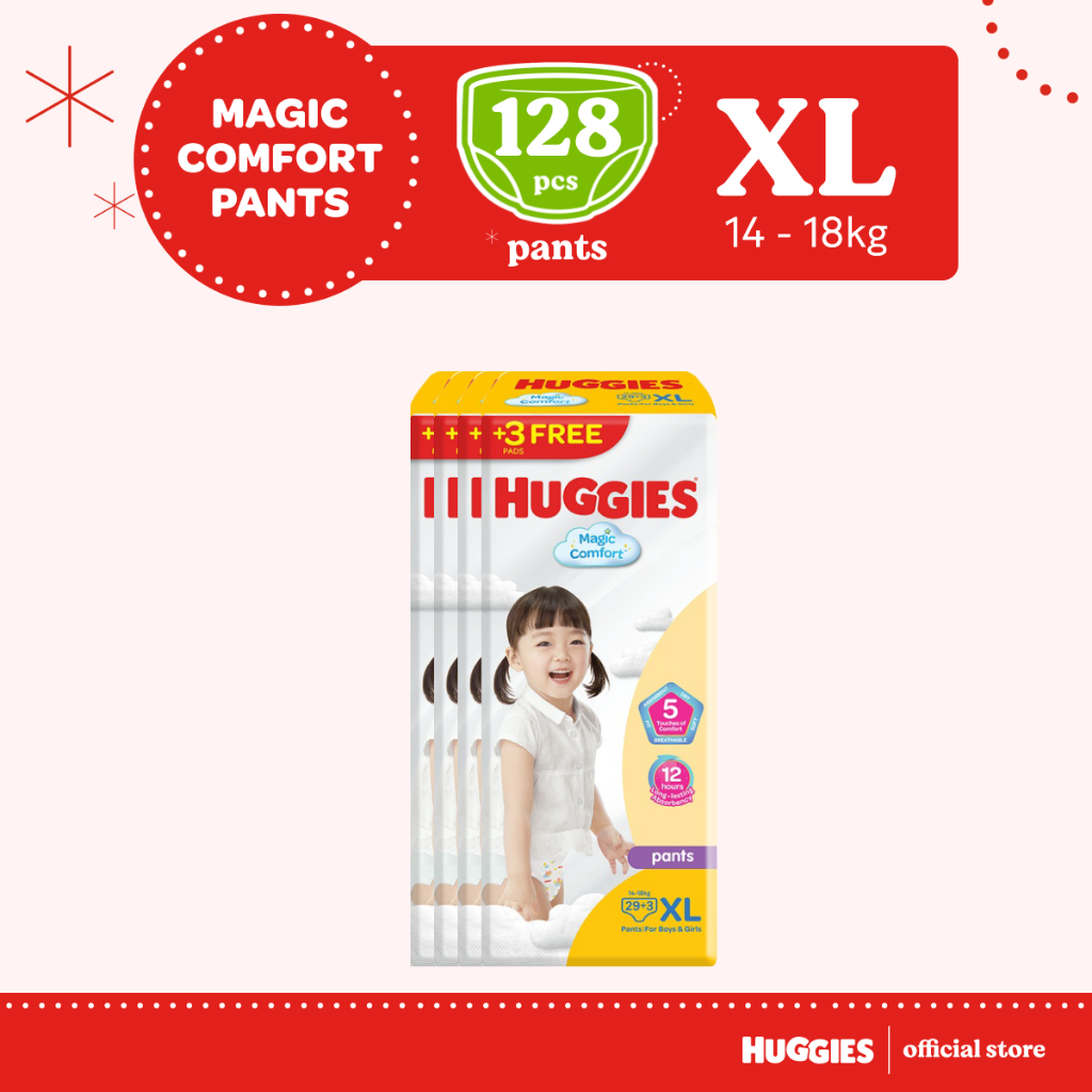Huggies Magic Comfort Jumbo XL - 32 pcs x 4 packs (128 pcs) | Shopee ...