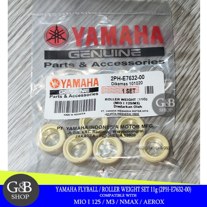 GB YAMAHA FLYBALL / ROLLER WEIGHT SET FOR MIO I 125 / M3 / NMAX / AEROX ...