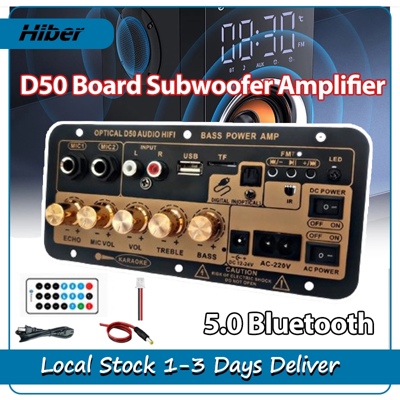 D50 Amplifier Board Audio Bluetooth AMP USB FM Radio TF Player ...