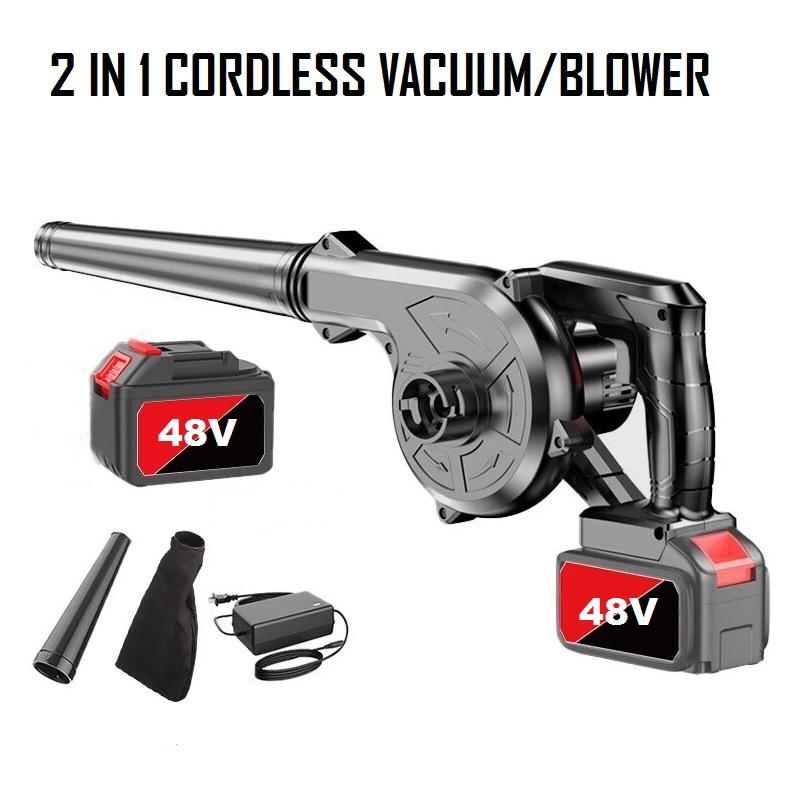 Cordless 48V Blower Blowing Suction 2 in 1 Portable Vacuum Cleaner ...