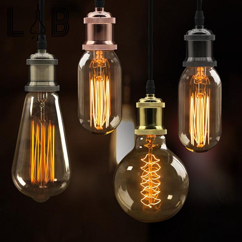 E27 Bulb St64 T45 G80 40w 220v Tea Glass Warm Edison Vintage Tungsten