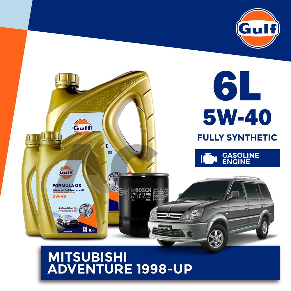 GULF CHANGE OIL BUNDLE FOR MITSUBISHI ADVENTURE (GASOLINE) 1998-PRESENT ...