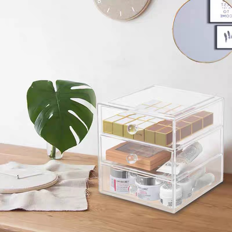 Large Compartment Acrylic Drawer Stackable Organizer Transparent ...