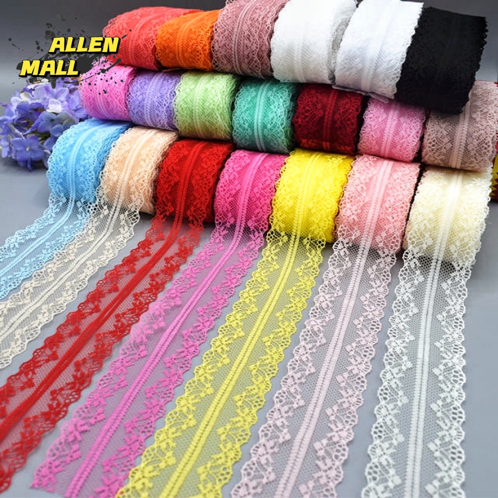 (5yards/roll) 40mm White Lace Trim Fabric Webbing Decoration Lovely ...