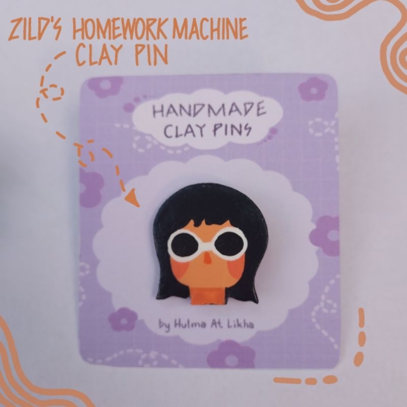 ZILD'S HOMEWORK MACHINE HANDMADE CLAY PIN BY HULMA AT LIKHA | Shopee ...