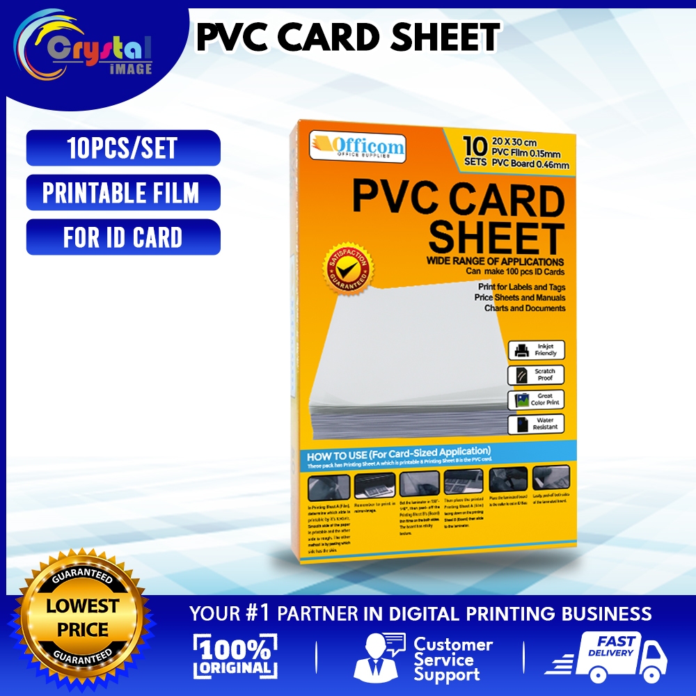 Officom PVC Card Sheet (10 Sets) for ID card / ATM Card / Calling Card ...