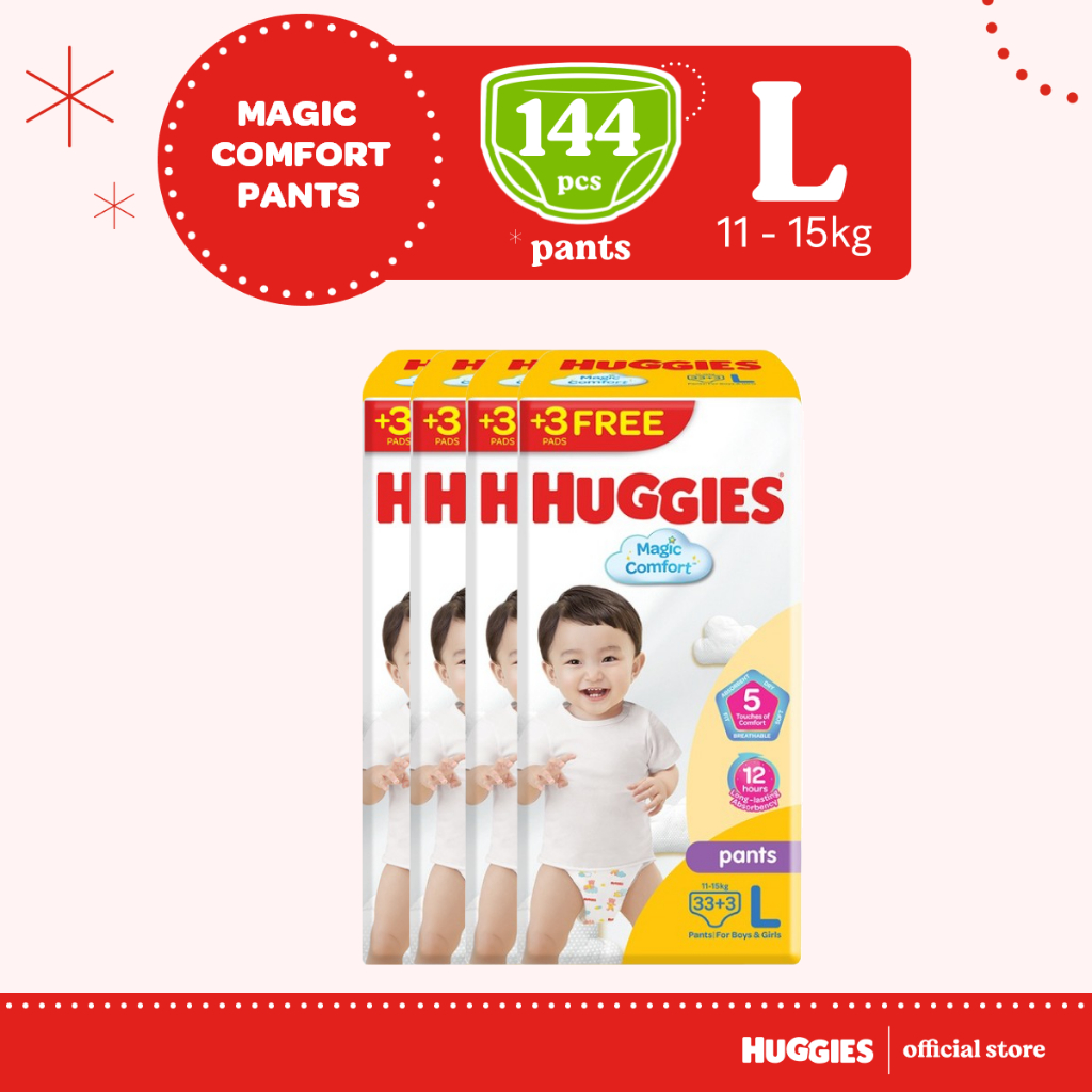 Huggies Magic Comfort Jumbo Large 36 pcs x 4 packs (144 pcs) | Shopee ...