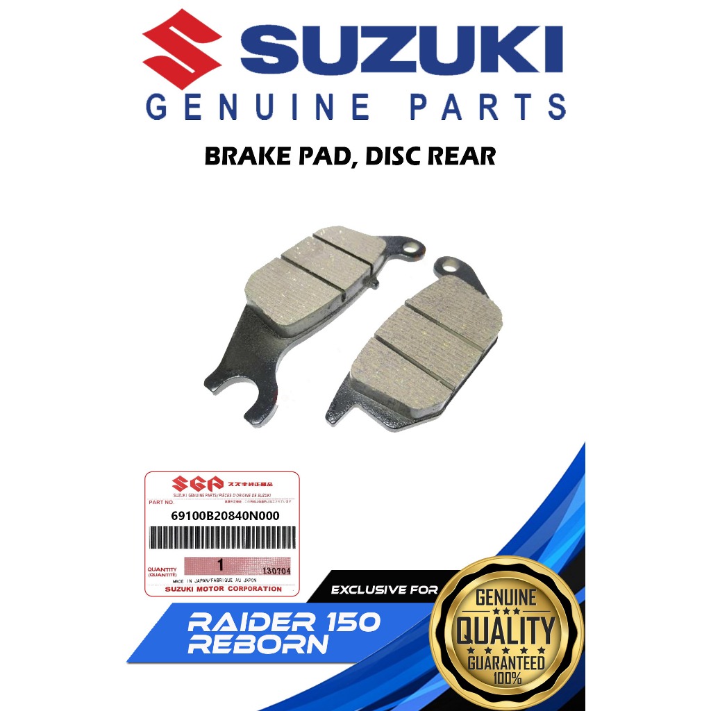 SUZUKI GENUINE REAR BRAKE PAD RAIDER 150 CARB | SHOGUN 125 ( 69100 ...