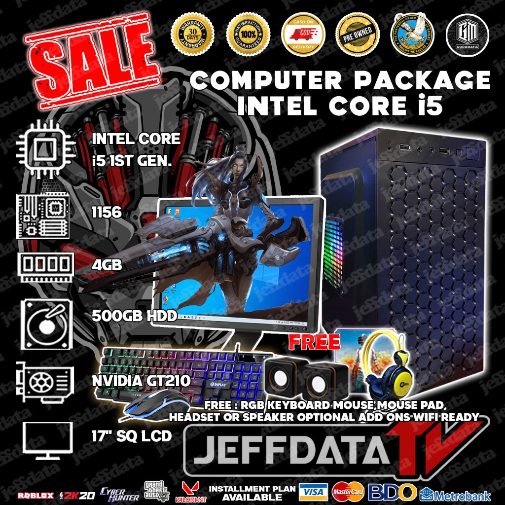 COMPUTER PACKAGE INTEL CORE i5 1ST GEN 1156 4GB 500GB HDD NVIDIA GT210 ...