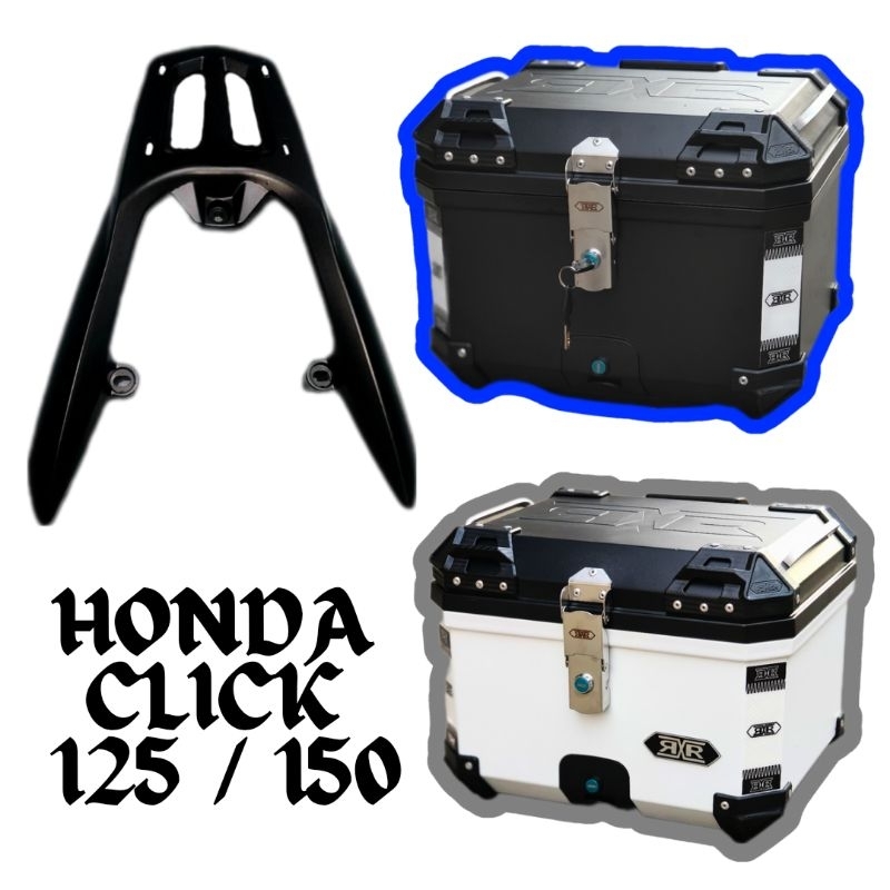 RXR 45L HARD PLASTIC TOP BOX AND ALLOY BRACKETS FOR MOTORCYCLES ( ALLOY ...