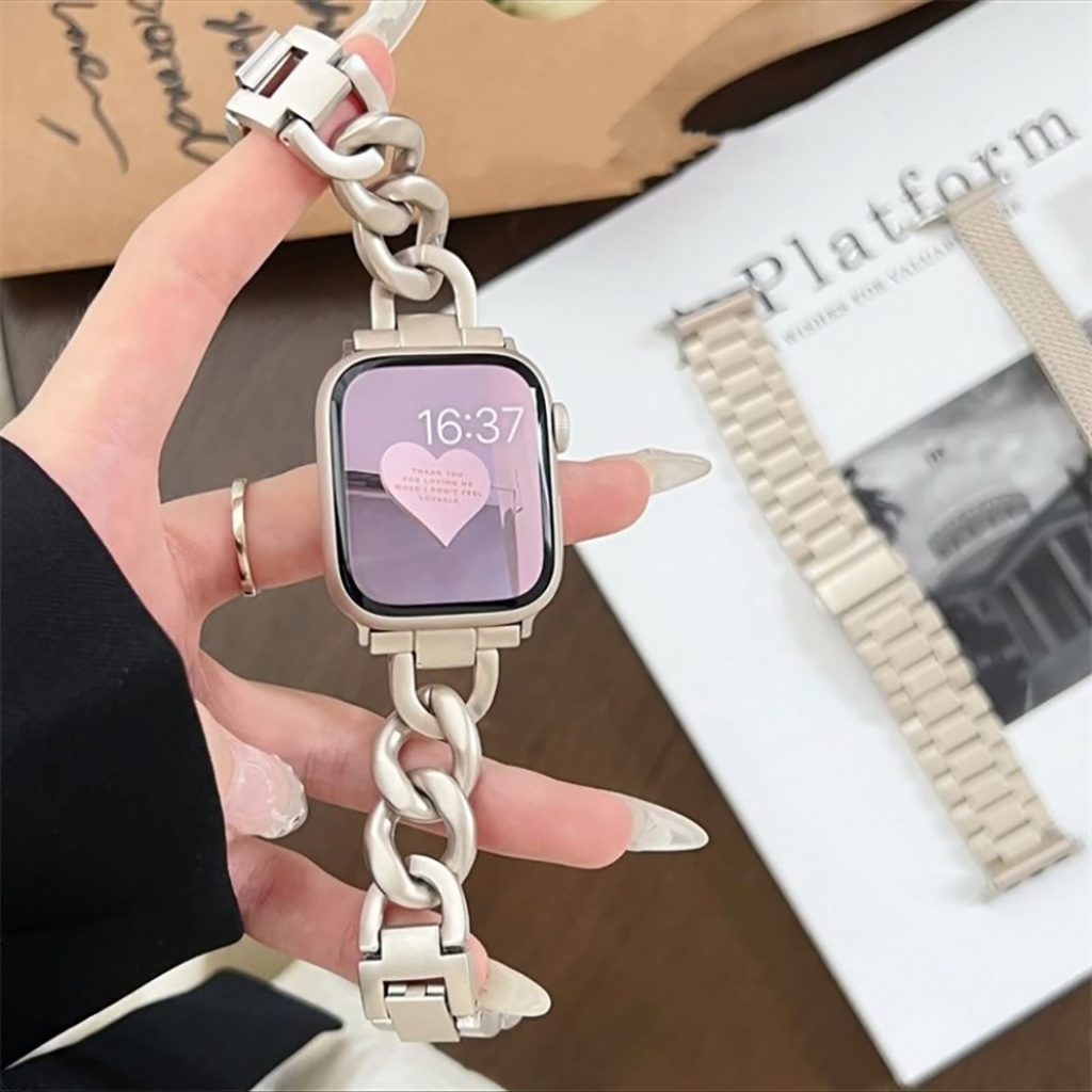 starlight Metal chain watch band for iWatch 10 9 8 7 SE 6 5 4 Ultra ...