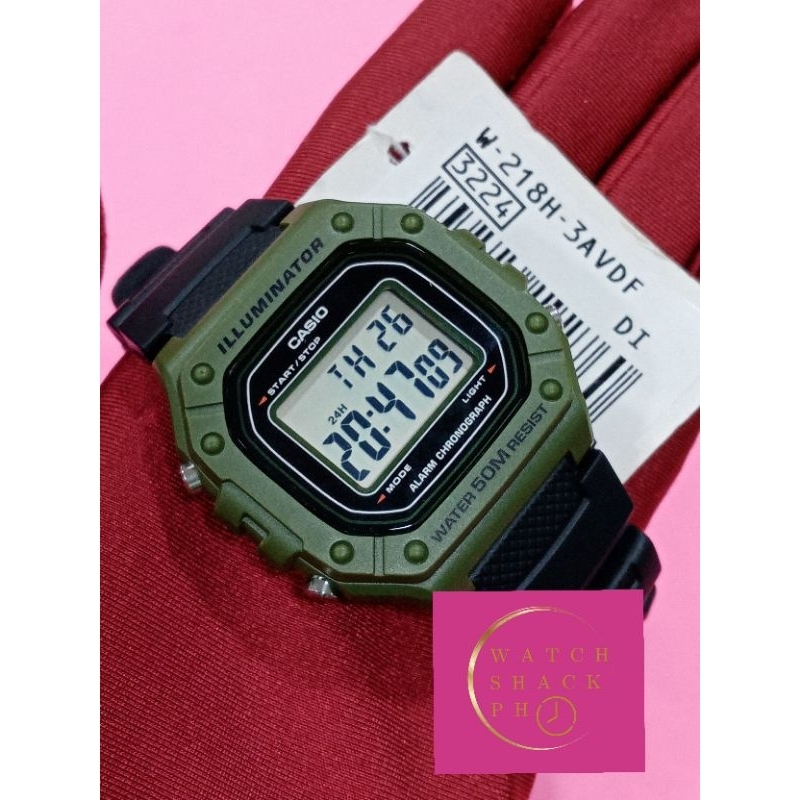 CASIO RUBBER W 218 H 3 / W218 GREEN | Shopee Philippines