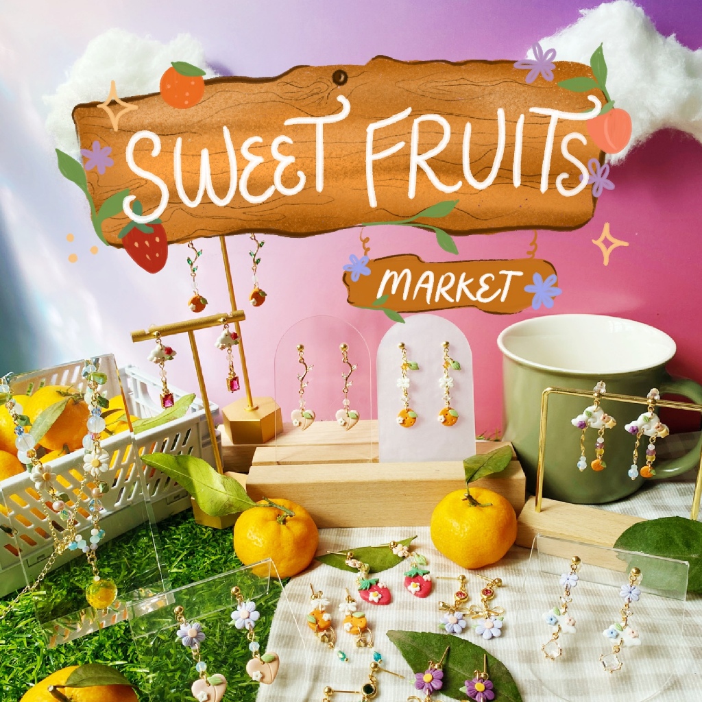 Sweet Fruits Market Collection Handmade Polymer Earrings Stainless ...