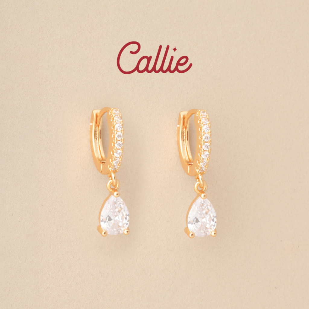Callie 18k Gold Plated Snow Drop Dangling Earrings Shop Callie | Shopee ...