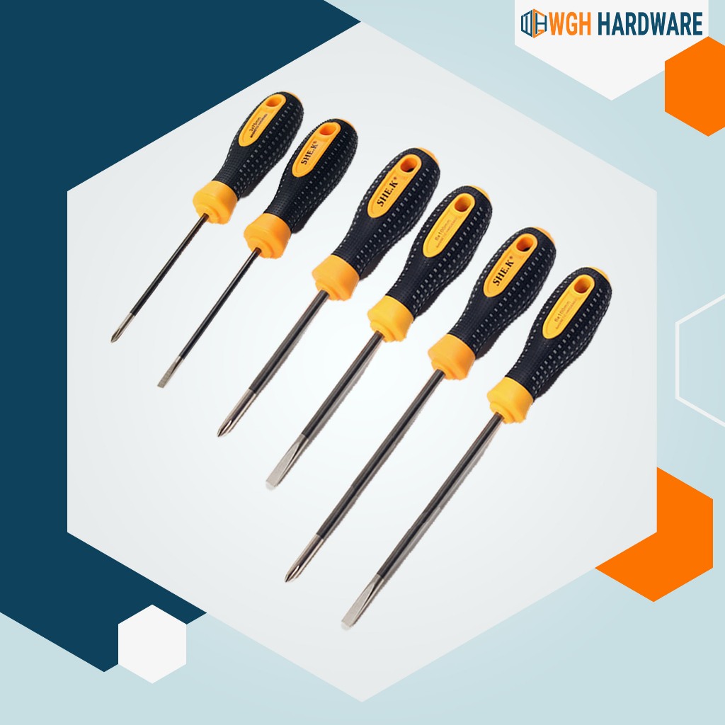 WGH 1pc SHE.K Screwdriver SK-150 Magnetic Screw Driver Philip Flat Head ...