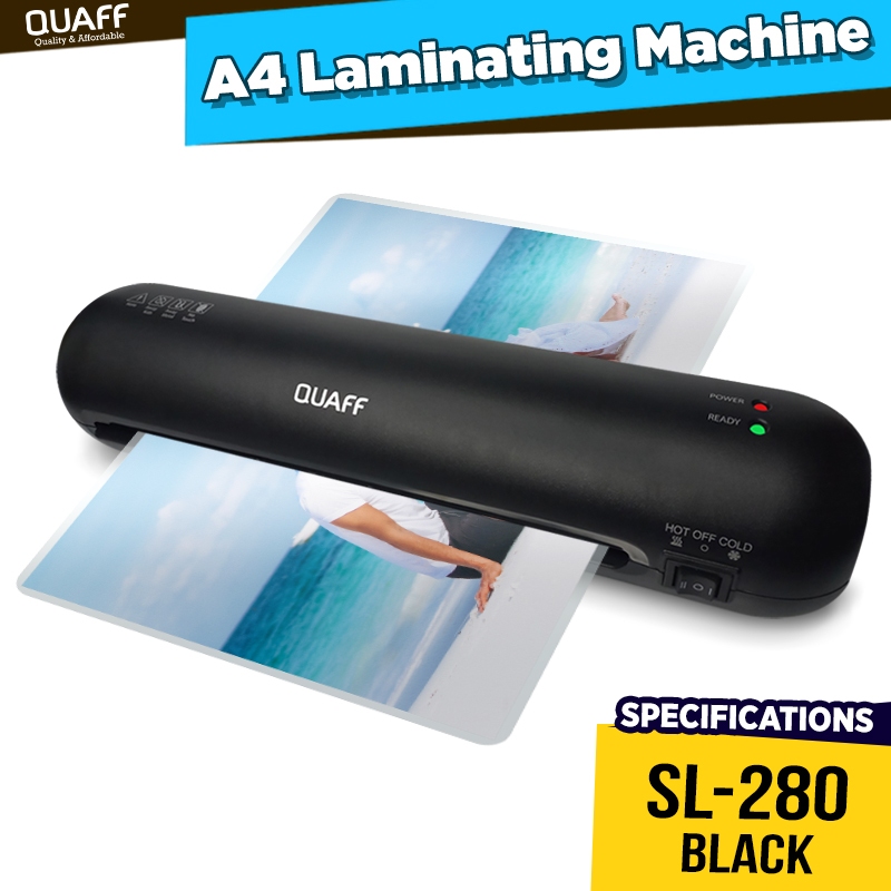 QUAFF A4 Laminating Machine SL-280 BLACK ( Max Laminate 125 Microns ...
