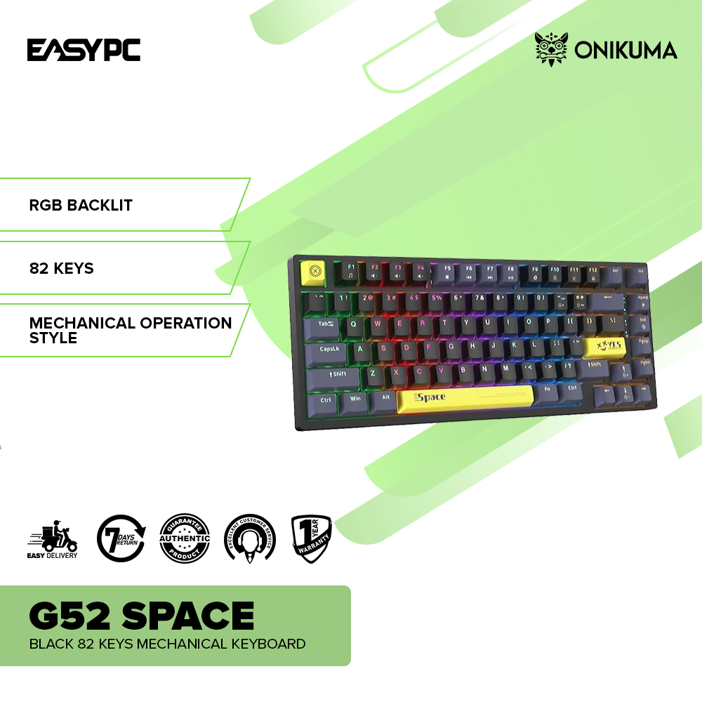 EasyPC| Onikuma G52 82 Keys Mechanical Keyboard| SPACE and DONT BOTHER ...