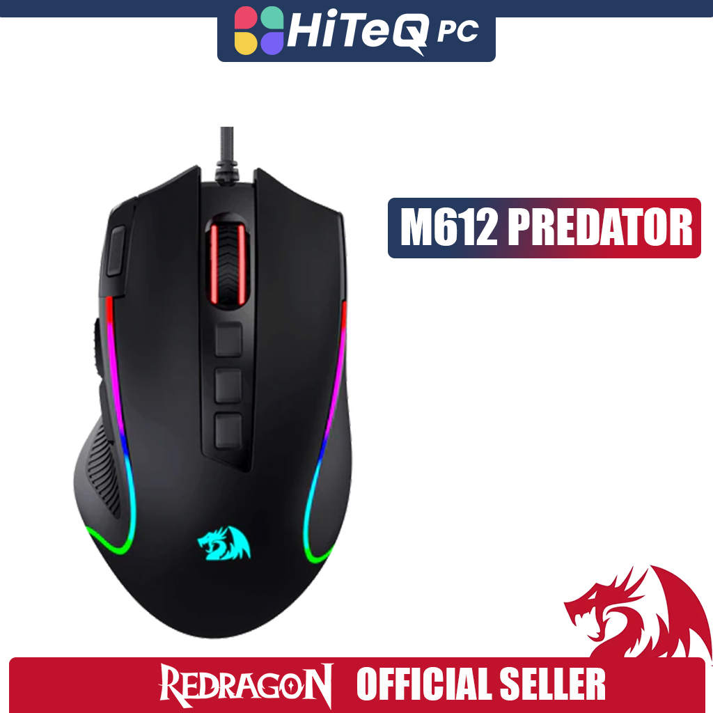 HiteqPC | Redragon M612 Predator RGB Wired Gaming Mouse (Black) | Shopee Philippines