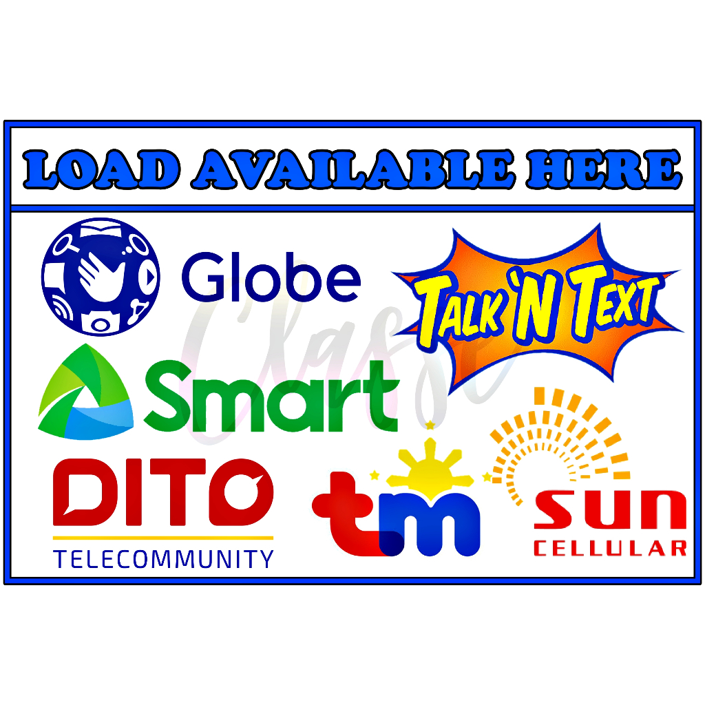 LOAD/GCASH/BILLS PAYMENT LAMINATED LOAD SIGNAGES A4 SIZE 180GSM PAPER ...