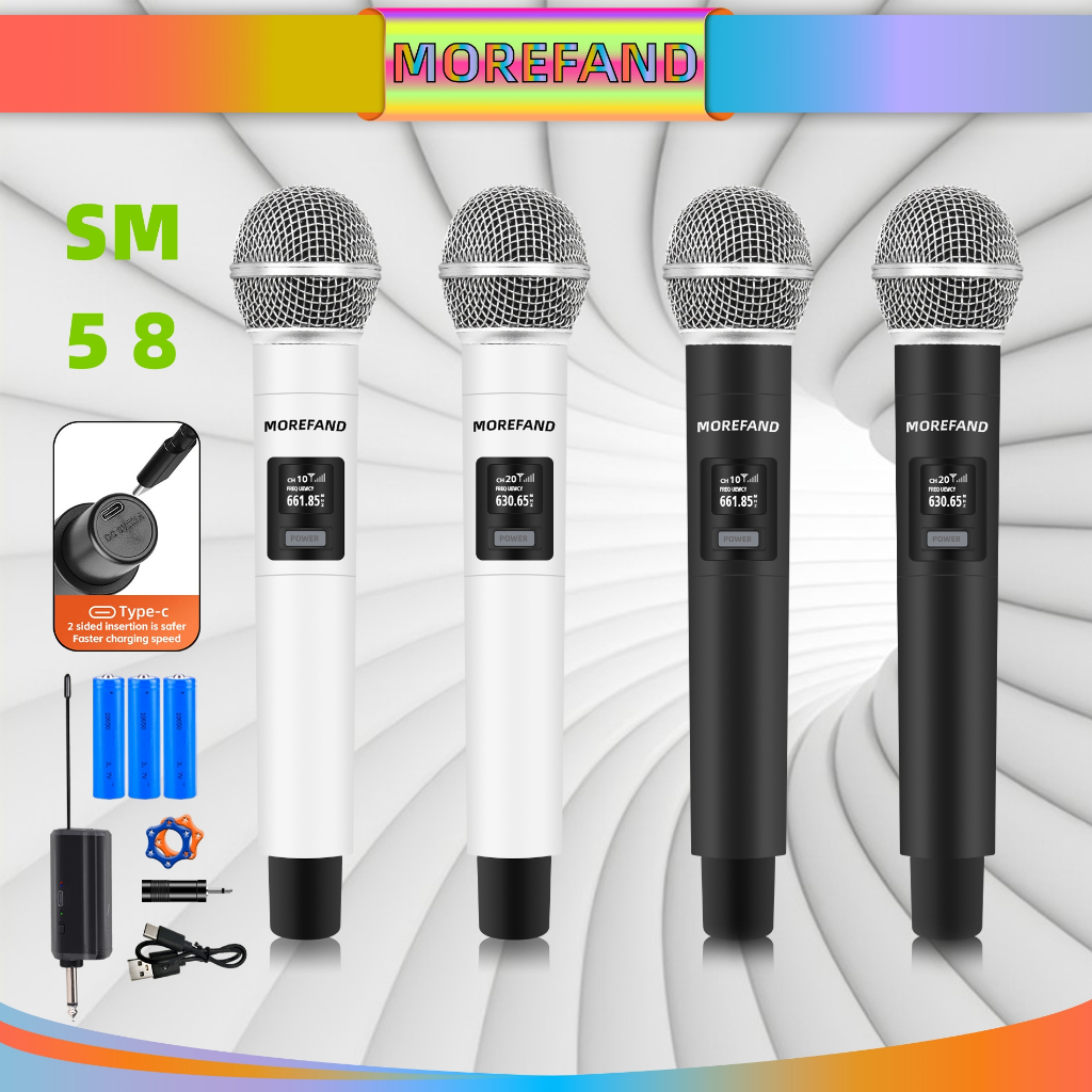 Wireless Microphone dual handheld mic karaoke plug and play ...