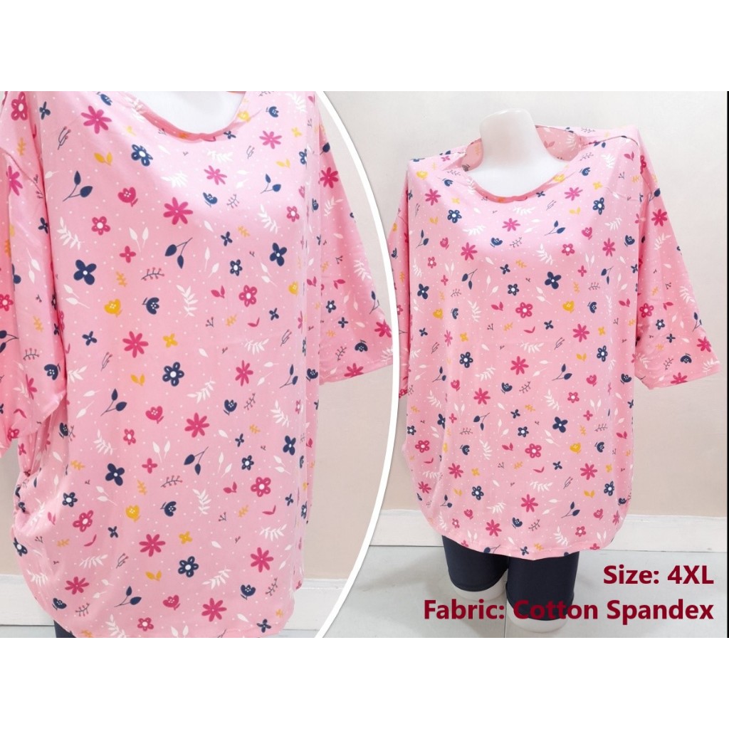 iNar-te Plus Size (4XL), Floral Print, Round Neck, 3/4 Sleeves ...