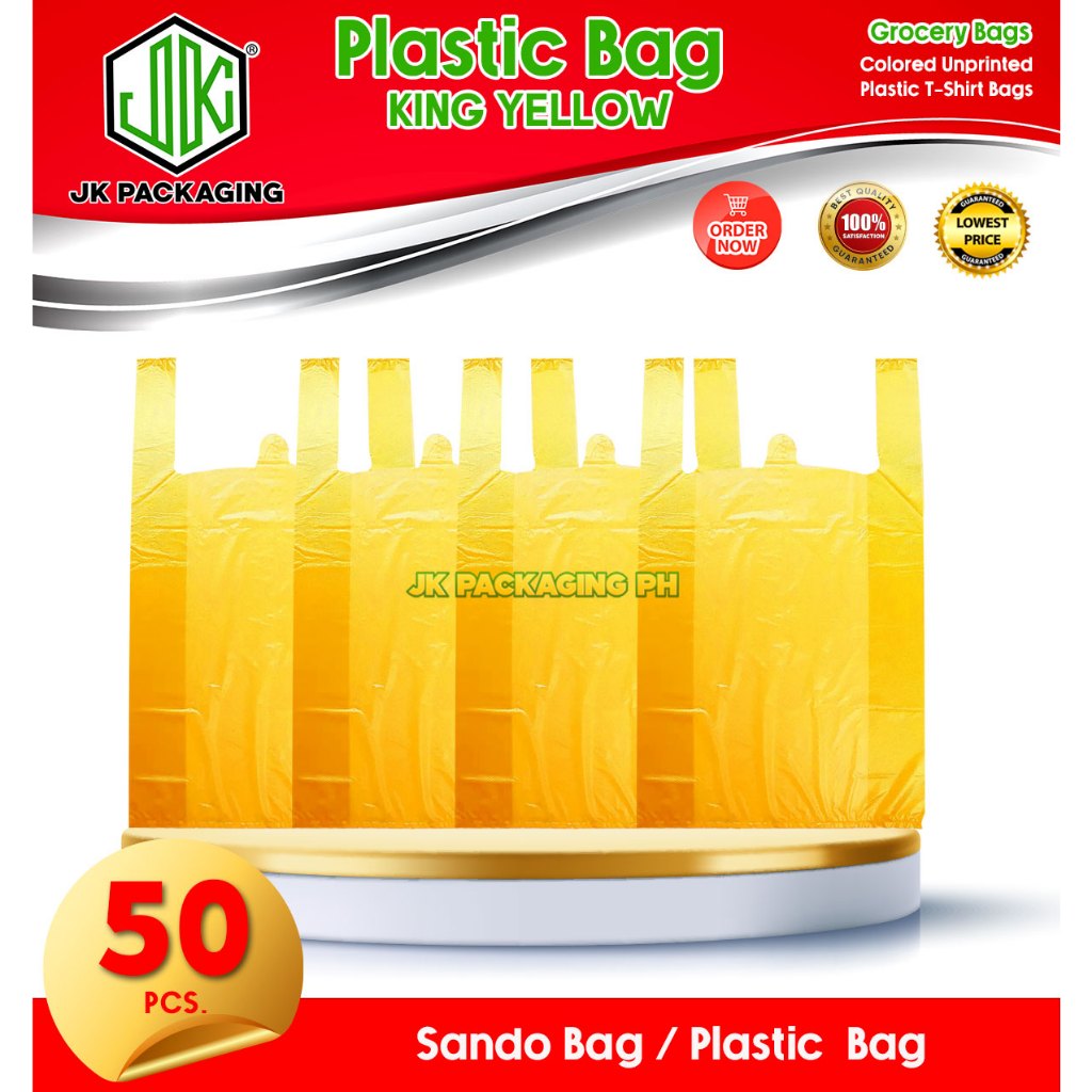 Plastic Sando Bag ( YELLOW ) [ 45 PCS. per pack ] | Shopee Philippines