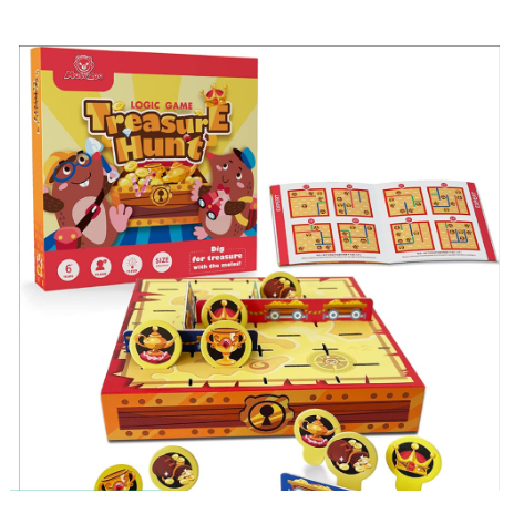 Brain Treasure Hunt 2 in 1 Box Logic Game with 70 Challenges for Ages 6 ...