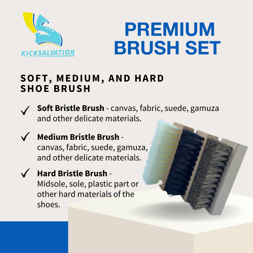 PREMIUM SHOE BRUSH SET KICKSAVATION (SOFT MEDIUM HARD SHOE BRUSH ...