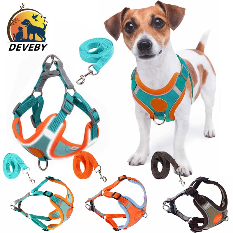 Dog Harness With Leash Dog Leash And Collar Adjustable Harness For Dogs ...