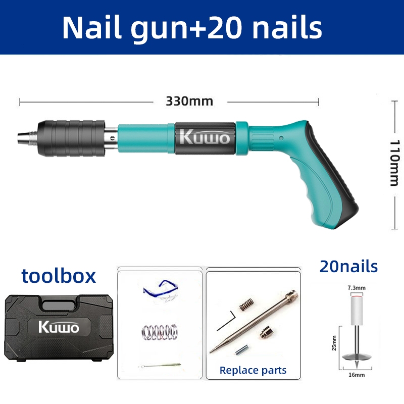 Kuwo Nail Puncher Gun Nail Guns Concrete Steel Wall Anchor Wire ...
