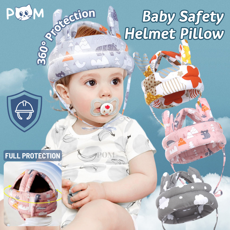 POM Baby Head Protector Crawling Safety Walking Protection Cotton Hat ...