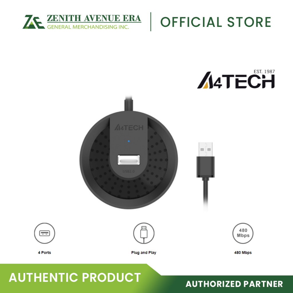 A4tech HUB-20 USB 2.0 4Ports 150cm Black | Shopee Philippines