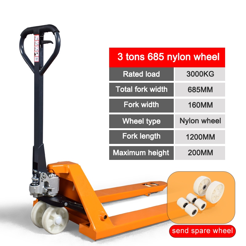 Hydraulic Pallet Truck 3 ton Capacity Hand Pallet Jacklift standard size manual Pallet truck ...