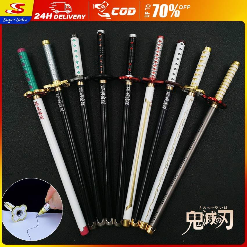 【SuperSales】Anime Demon Slayer Sword Gel Pen Tanjirou Black Ink Refill ...
