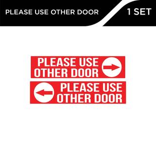 Dsign Please Use Other Door Left and Right 2x8inches" Wall/Glass ...