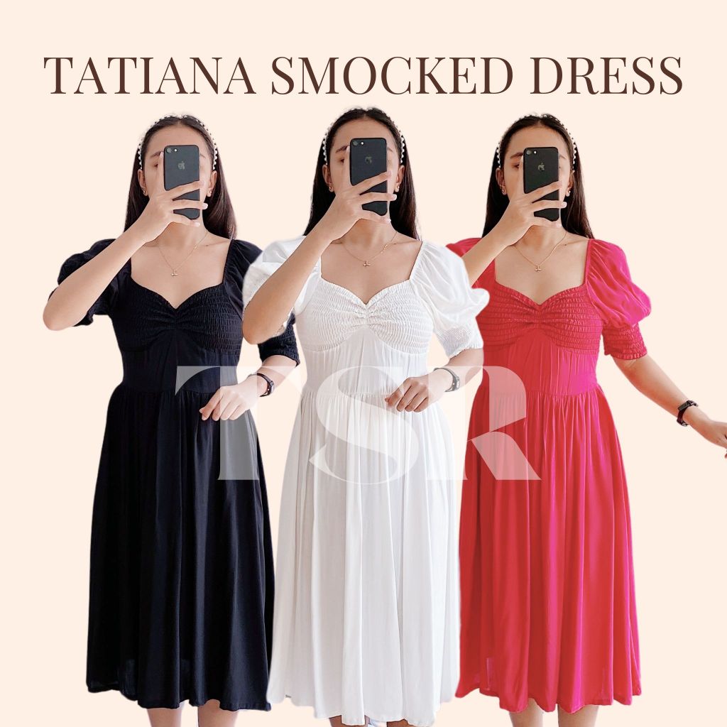 TSR Tatiana Smocked Long Dress (Trendy Korean Inspired Fashion Athena ...