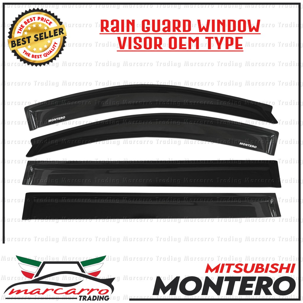 Mitsubishi Montero 2009-2015 OEM Type Rain Guard Window Visor (Black ...