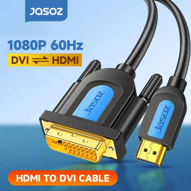 Jasoz HDMI to DVI Cable 24+1 HDMI Male To DVI Male Cable Support 1080P ...